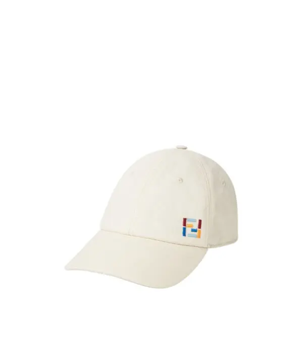 Fendi Cotton And Linen Baseball Cap - White