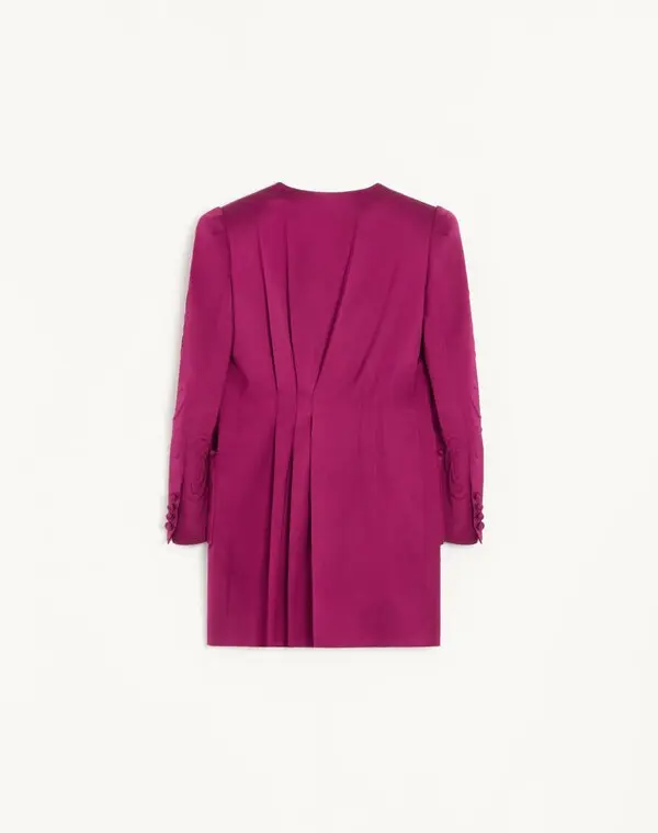 Valentino Garavani Embroidered Satin Cady Caban Coat