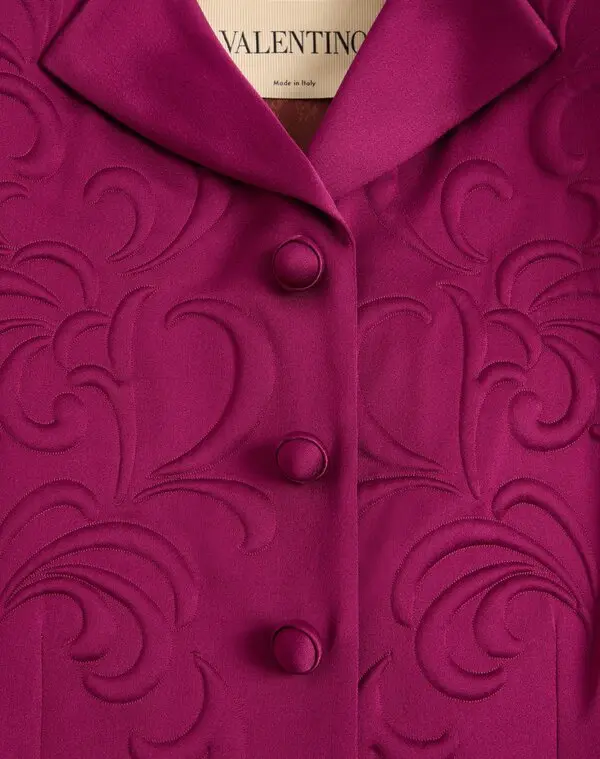 Valentino Garavani Embroidered Satin Cady Caban Coat