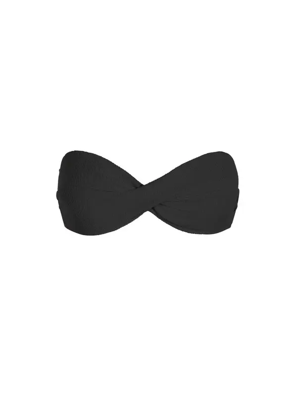 CHANGE OF SCENERY Loryn Textured Convertible Bikini Top - Black