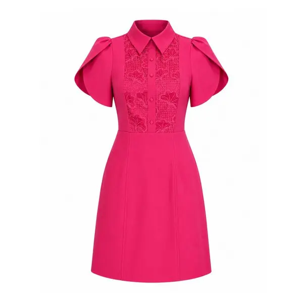 GIRL IN MIND Gracie Collar Mini Dress With Lace Detail