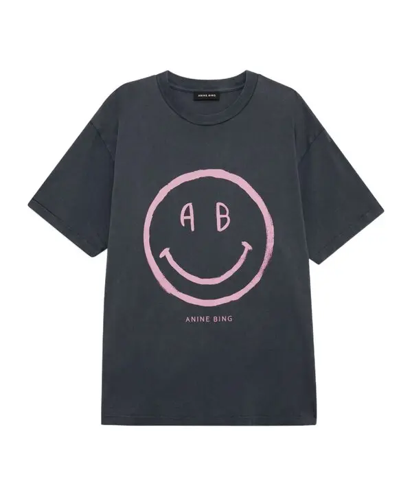 ANINE BING Crew Neck Short-sleeved T-shirt - Black