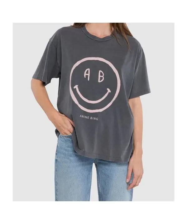 ANINE BING Smiley Print T-shirt