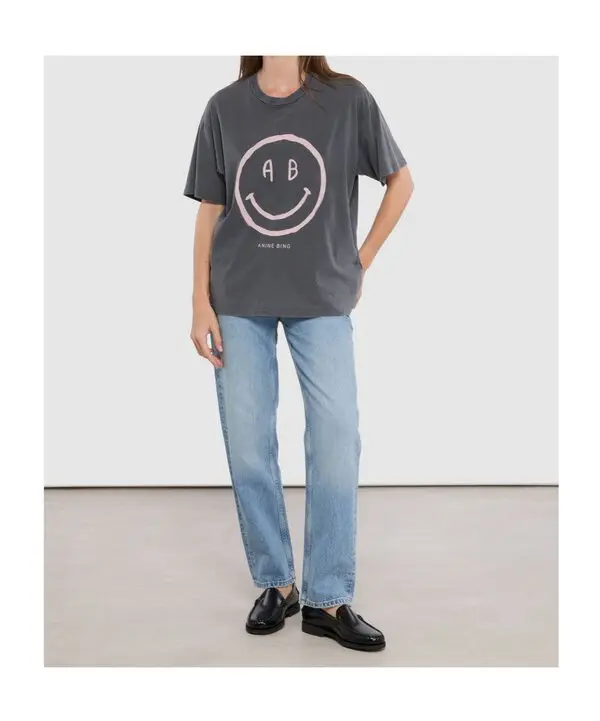 ANINE BING Smiley Print T-shirt