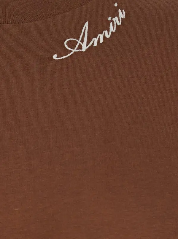 Amiri Script Logo Cotton T-shirt - Brown