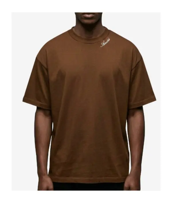 Amiri Script Logo Cotton T-shirt - Brown