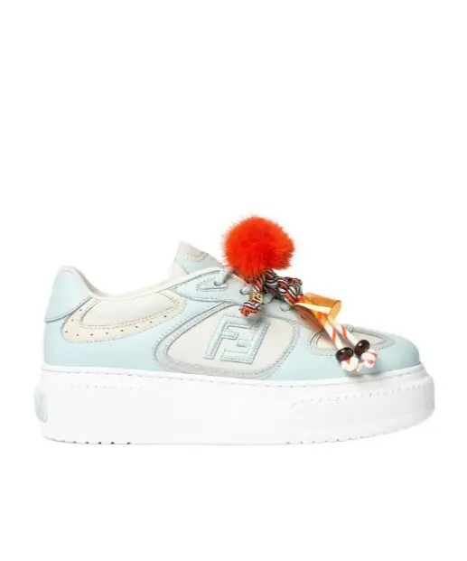 Fendi Match Platform Low-top Sneakers - Light Blue