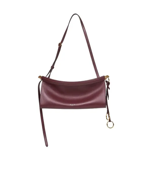 Alaïa Logo Stamp Small East West Shoulder Bag - Red