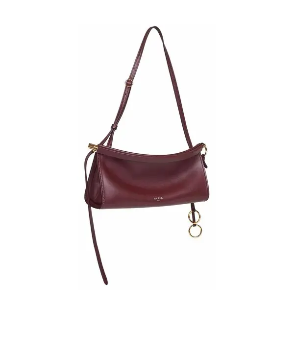 Alaïa Logo Stamp Small East West Shoulder Bag - Red
