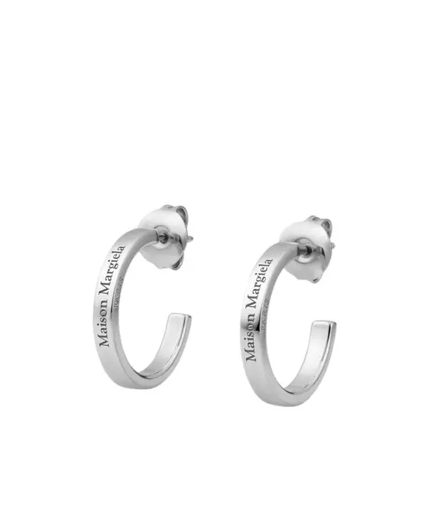 MAISON MARGIELA Hoop Earrings With Engraved Logo
