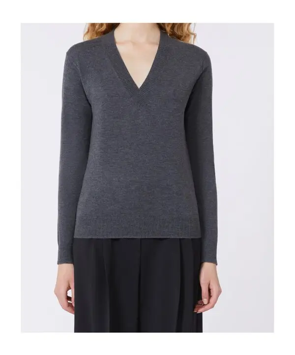 Max Mara Long-sleeved V-neck Sweater