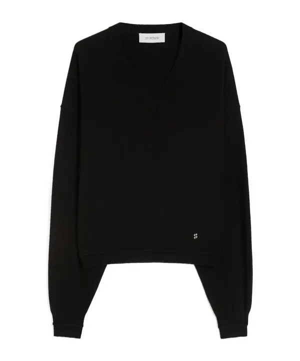 Sportmax V-neck Ribbed Long Sleeve Shirt