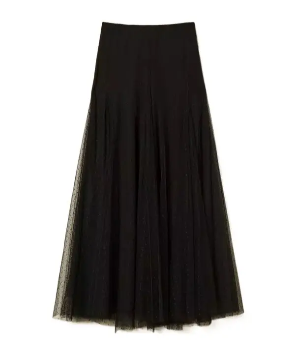TWINSET Long Plumetis Tulle Skirt