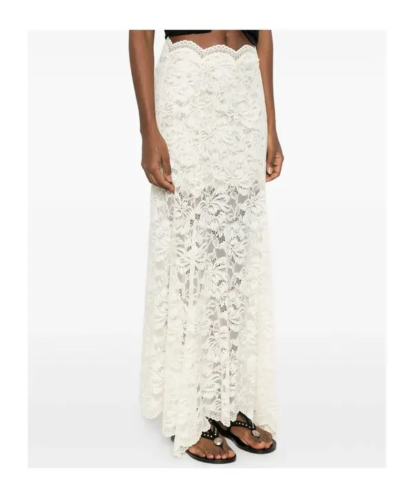 Rabanne Scalloped Lace Maxi Skirt