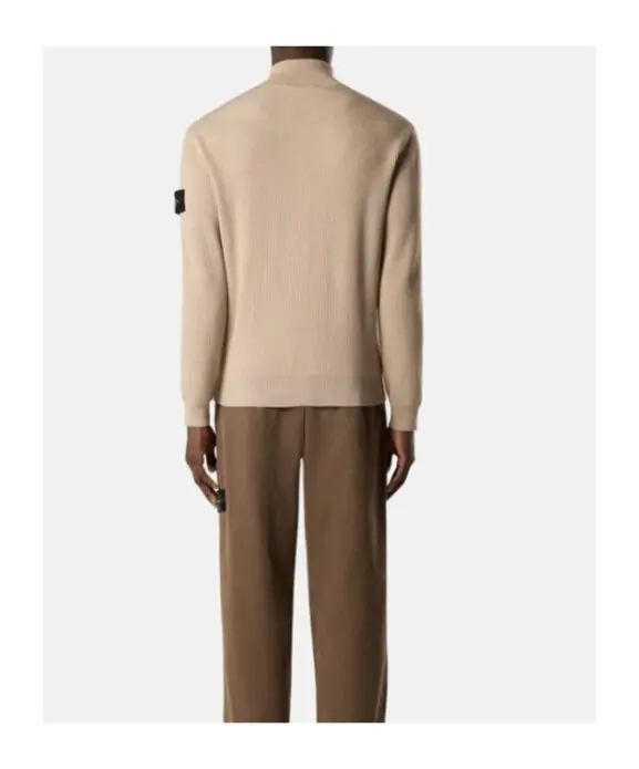 Stone Island Logo Patch Zip-up Jumper