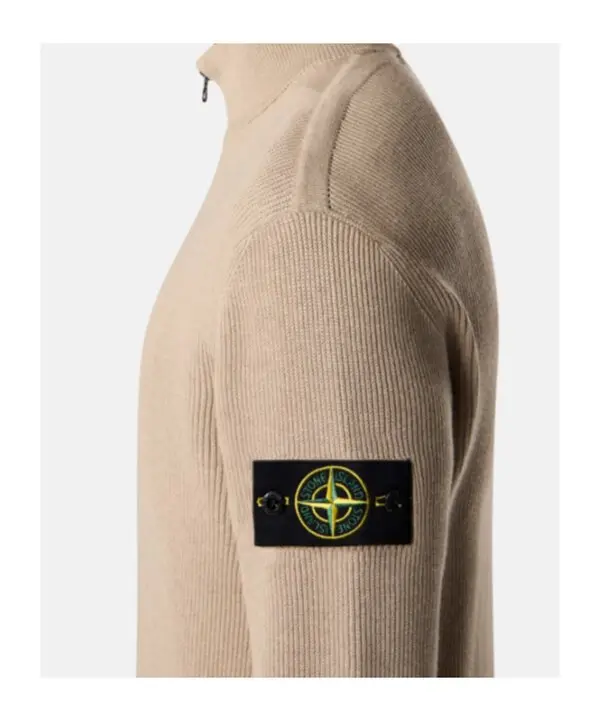 Stone Island Logo Patch Zip-up Jumper