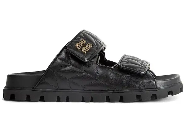 Miu Miu Matelassé Nappa Leather Slides
