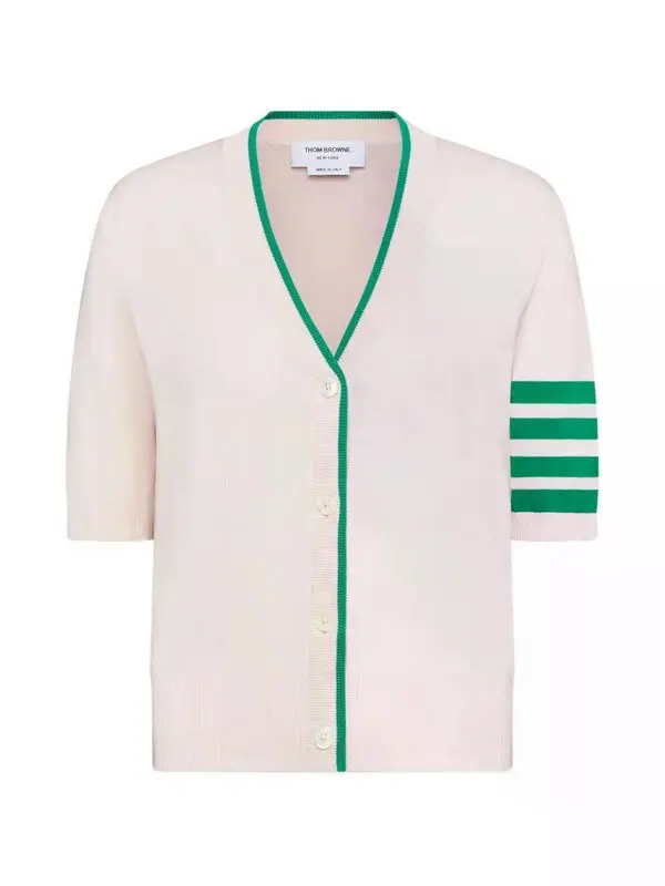 Thom Browne Four-bar Short-sleeve Cardigan