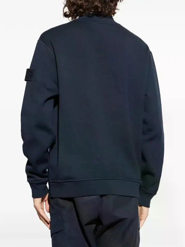 Stone Island Logo Patch Stand-up Collar Sweater