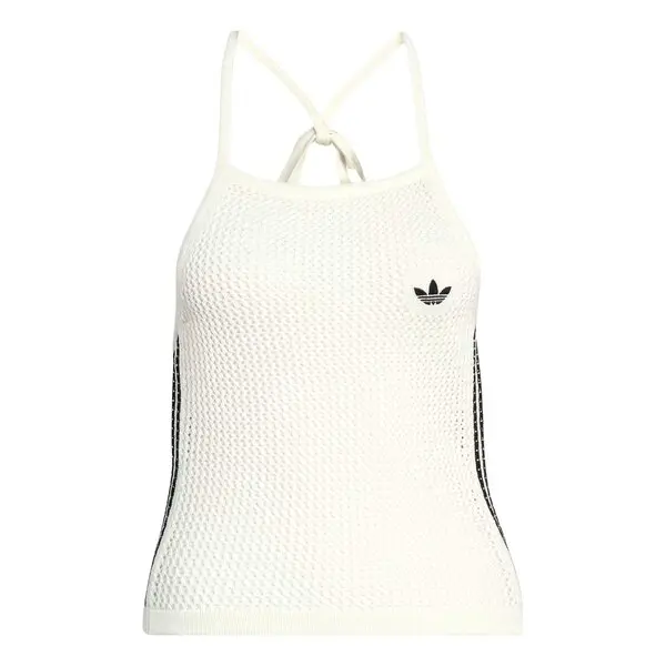 Adidas Crochet Halter Top - White
