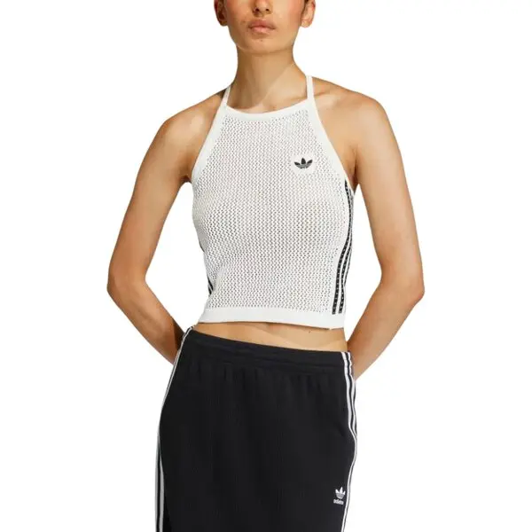Adidas Crochet Halter Top - White