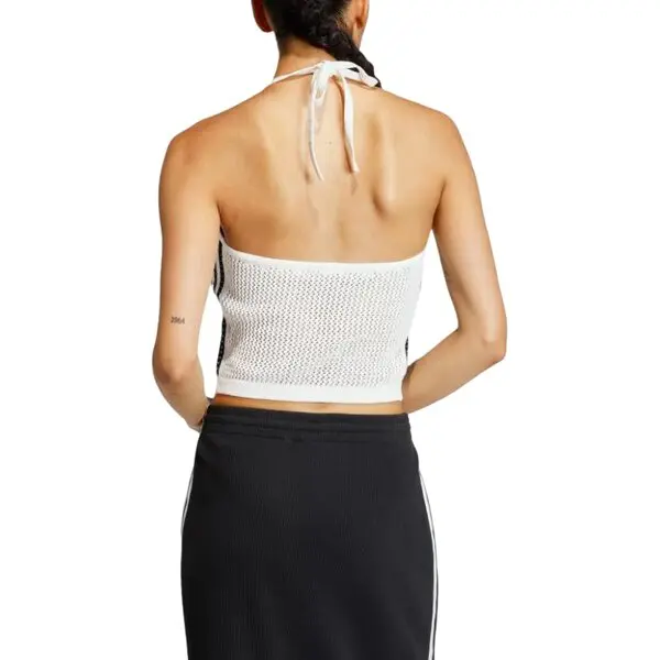 Adidas Crochet Halter Top - White