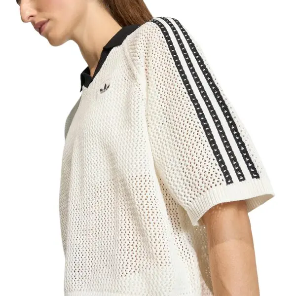 Adidas Short Sleeve Knit Polo Shirt With Classic Collar