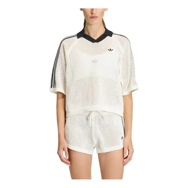 Adidas Short Sleeve Knit Polo Shirt With Classic Collar