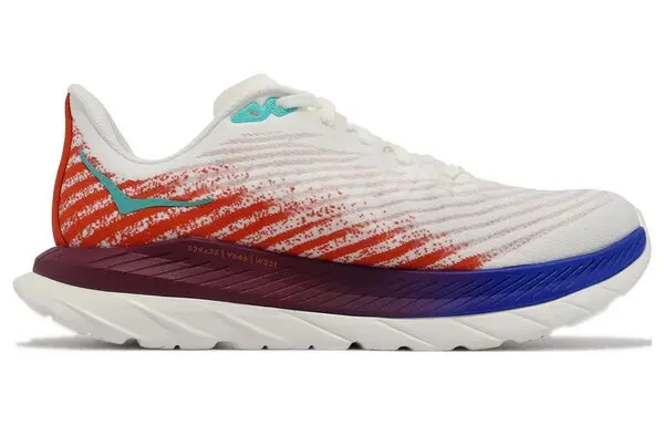Hoka One One Mach 5 Wide Athletic Sneakers - White/fire Red
