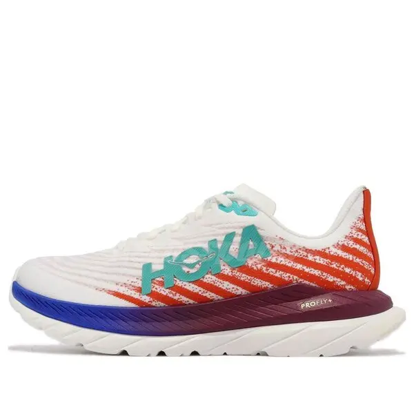 Hoka One One Mach 5 Wide Athletic Sneakers - White/fire Red