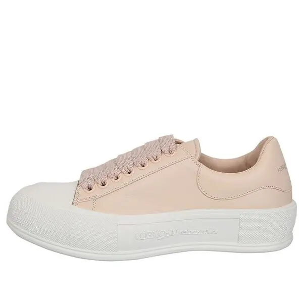 Alexander McQueen Deck Plimsoll Lace-up Sneakers - Peach/white
