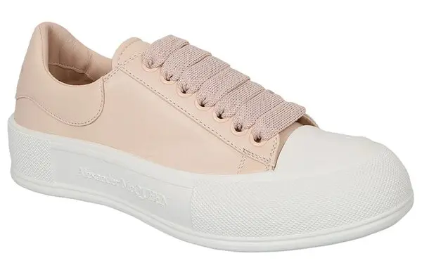 Alexander McQueen Deck Plimsoll Lace-up Sneakers - Peach/white