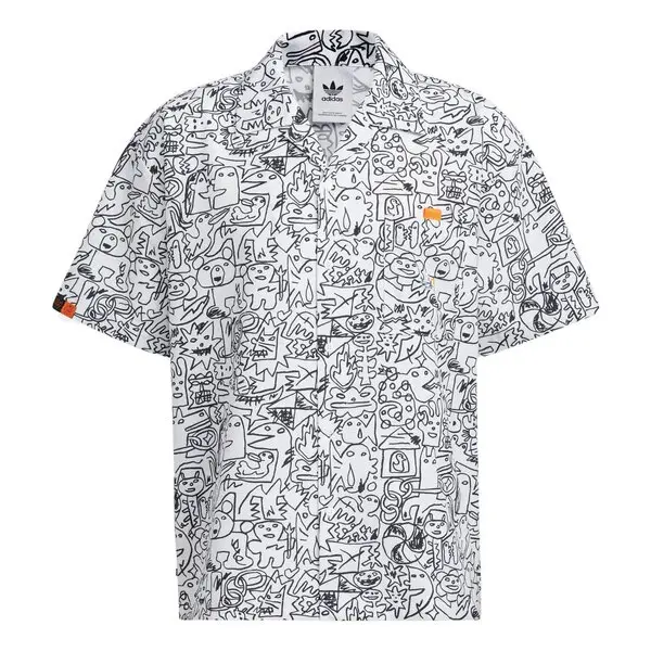 Adidas Originals Ss22 Printing Full Print Casual Short Sleeve Shirt White - Default Color