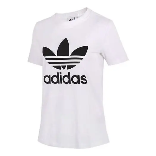 Adidas Originals Trefoil Print T-shirt - White