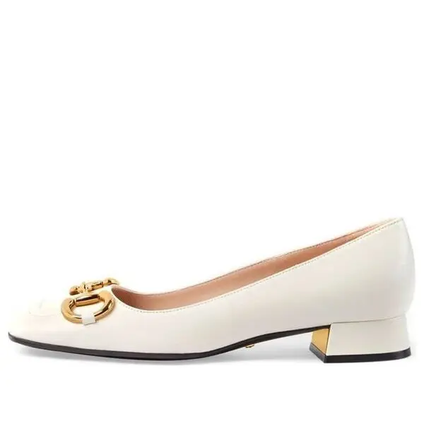 Gucci Ballet Flats With Horsebit Detail - White