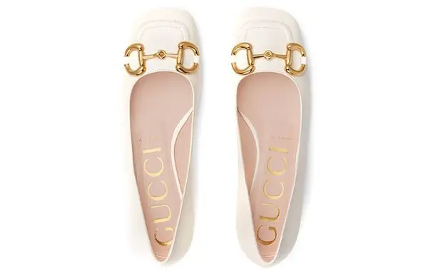 Gucci Ballet Flats With Horsebit Detail - White