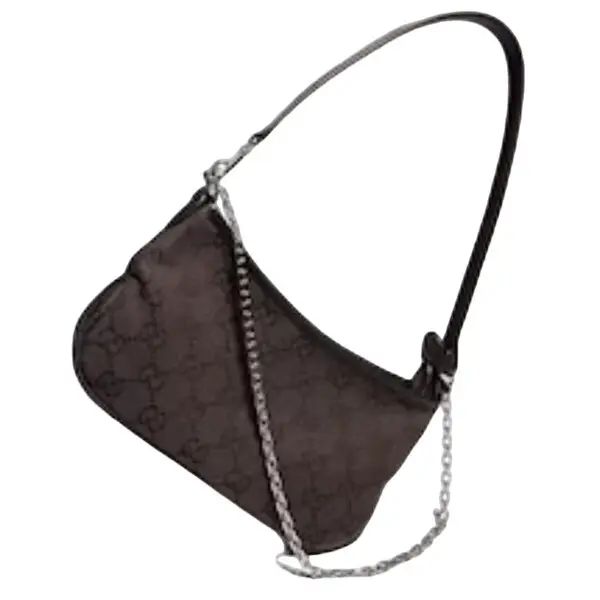 Gucci Monogram Shoulder Bag - Dark Brown