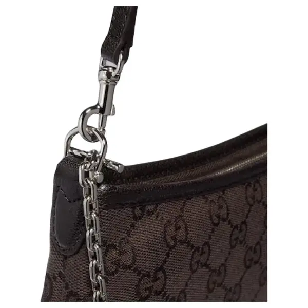 Gucci Monogram Shoulder Bag - Dark Brown