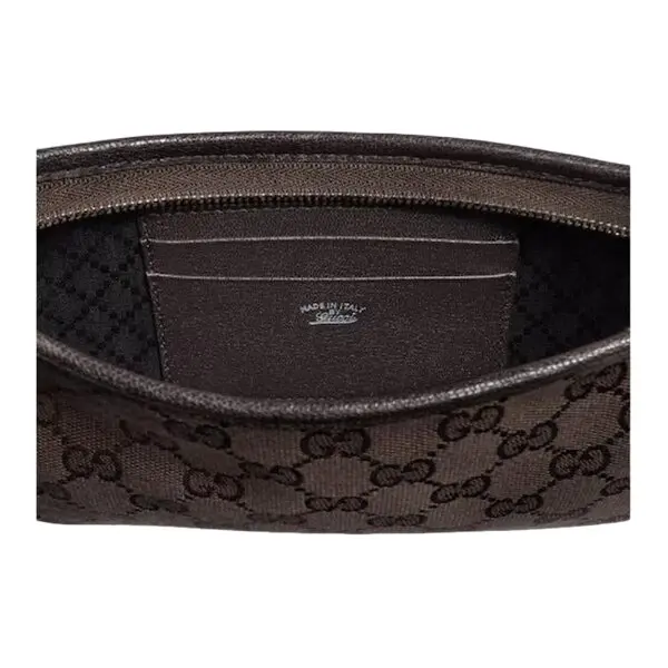 Gucci Monogram Shoulder Bag - Dark Brown
