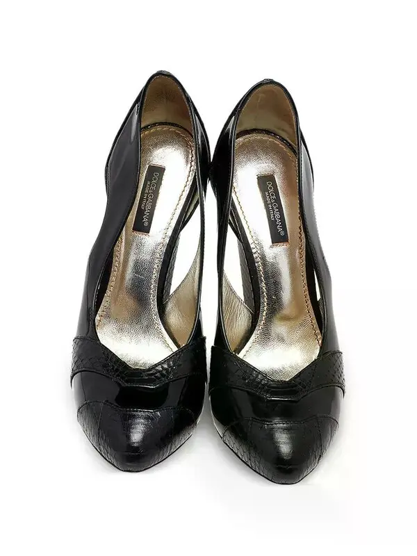 Dolce & Gabbana Python-embossed Leather Heeled Pumps