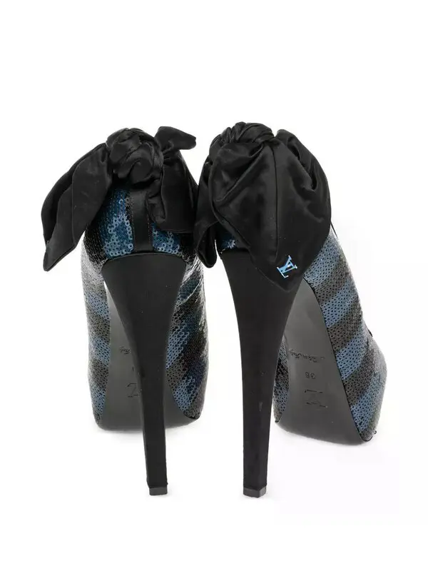 LOUIS VUITTON Sequin Bow Platform Pumps