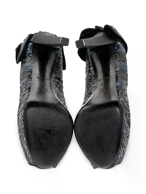 LOUIS VUITTON Sequin Bow Platform Pumps