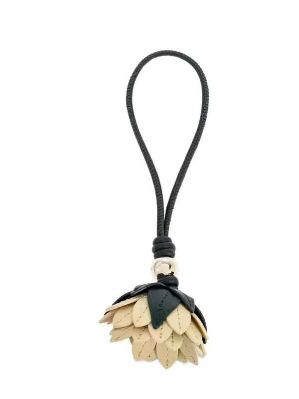 Furla Allegra Floral-pendant Leather Bag Charm - Black