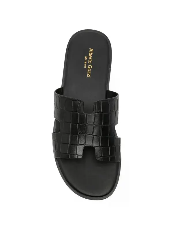 ALBERTO GOZZI Croc-effect Cut-out Sandals