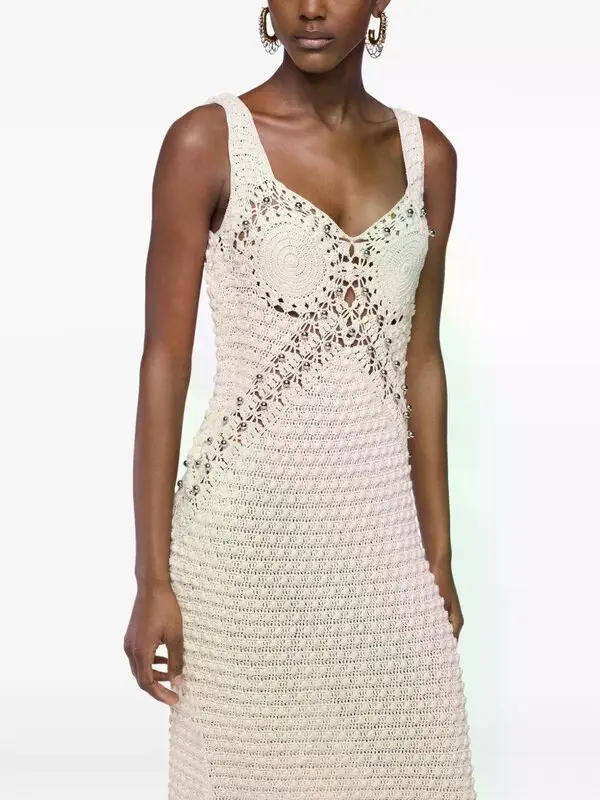 Rabanne Embellished Crochet Midi Dress