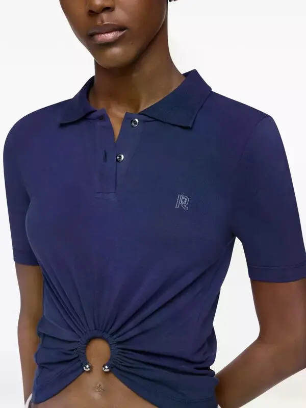 Rabanne Embellished Monogram Polo Shirt - Blue
