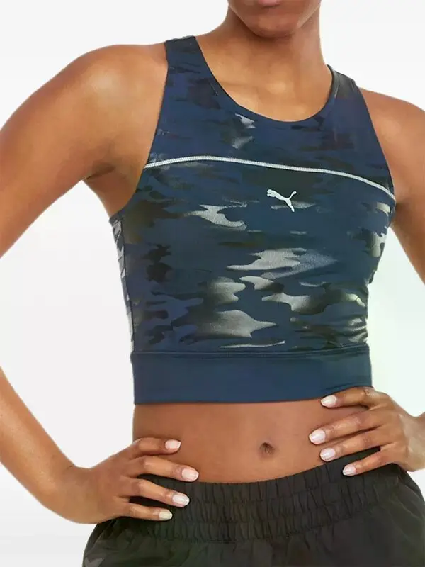PUMA Run High Camouflage Print Crop Top