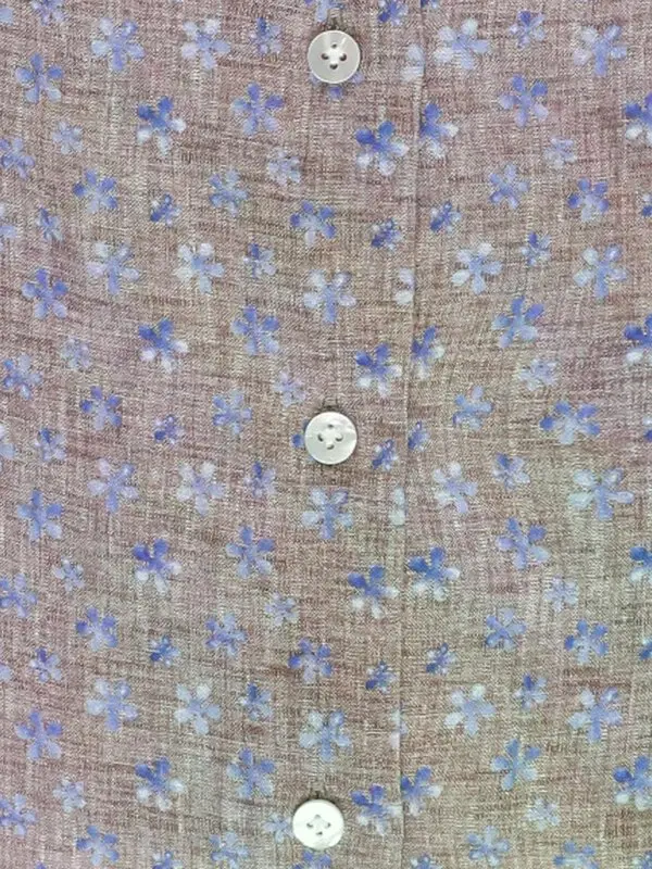 BORRIELLO NAPOLI Floral-print Spread-collar Shirt - Brown