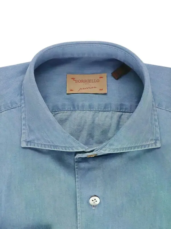 BORRIELLO NAPOLI Spread-collar Denim Shirt