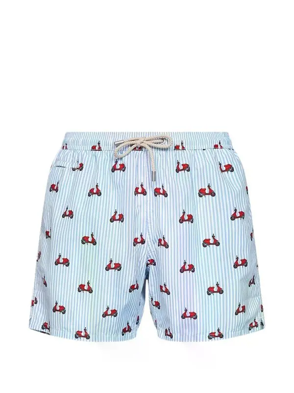 MC2 SAINT BARTH Printed Swim Shorts - Blue